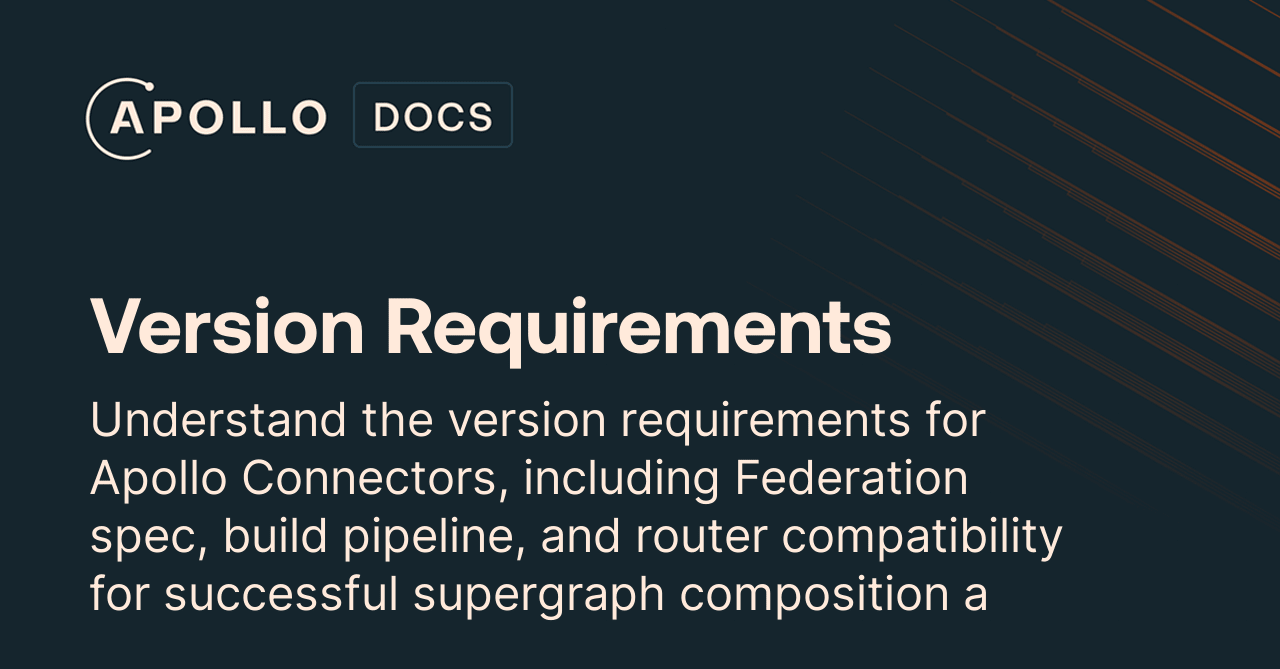 Version Requirements - Apollo GraphQL Docs
