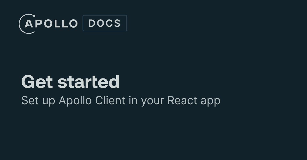 Get started | Apollo GraphQL Docs