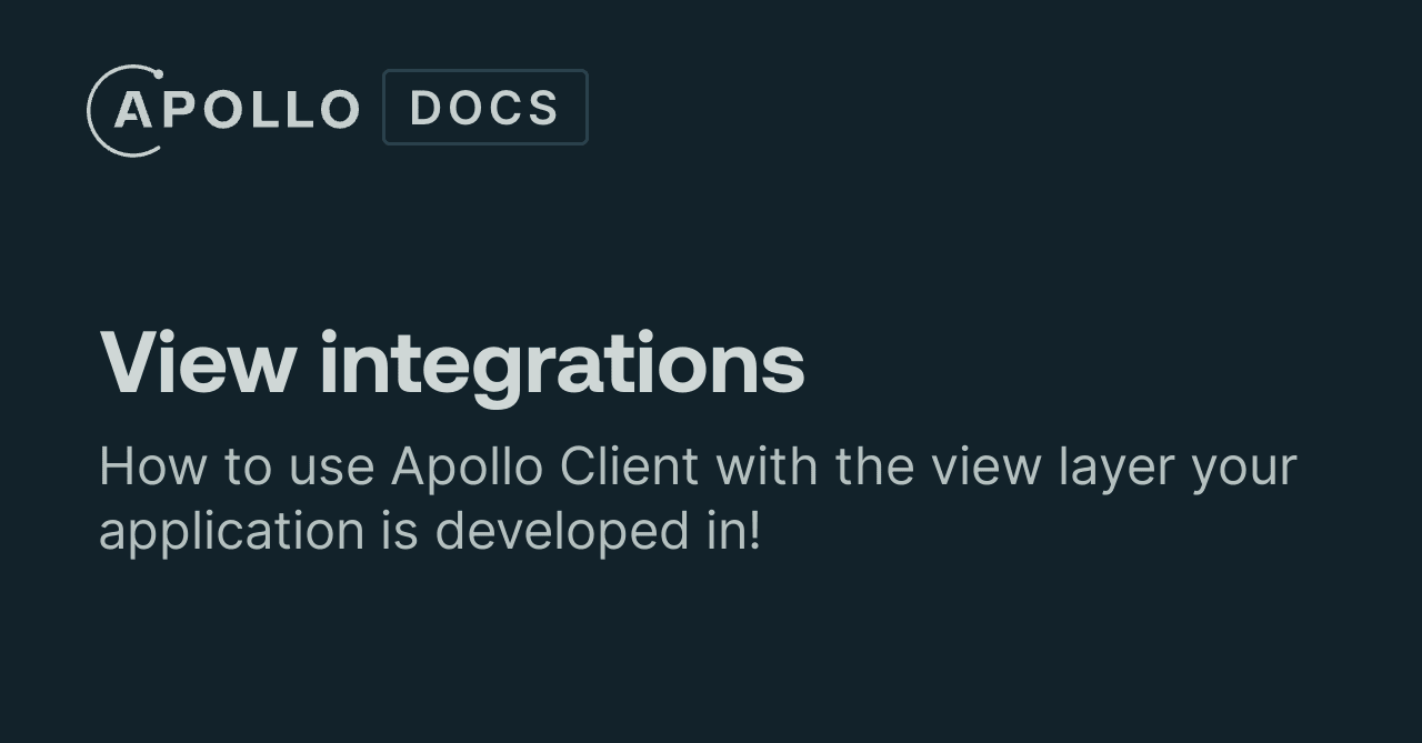 View integrations | Apollo GraphQL Docs