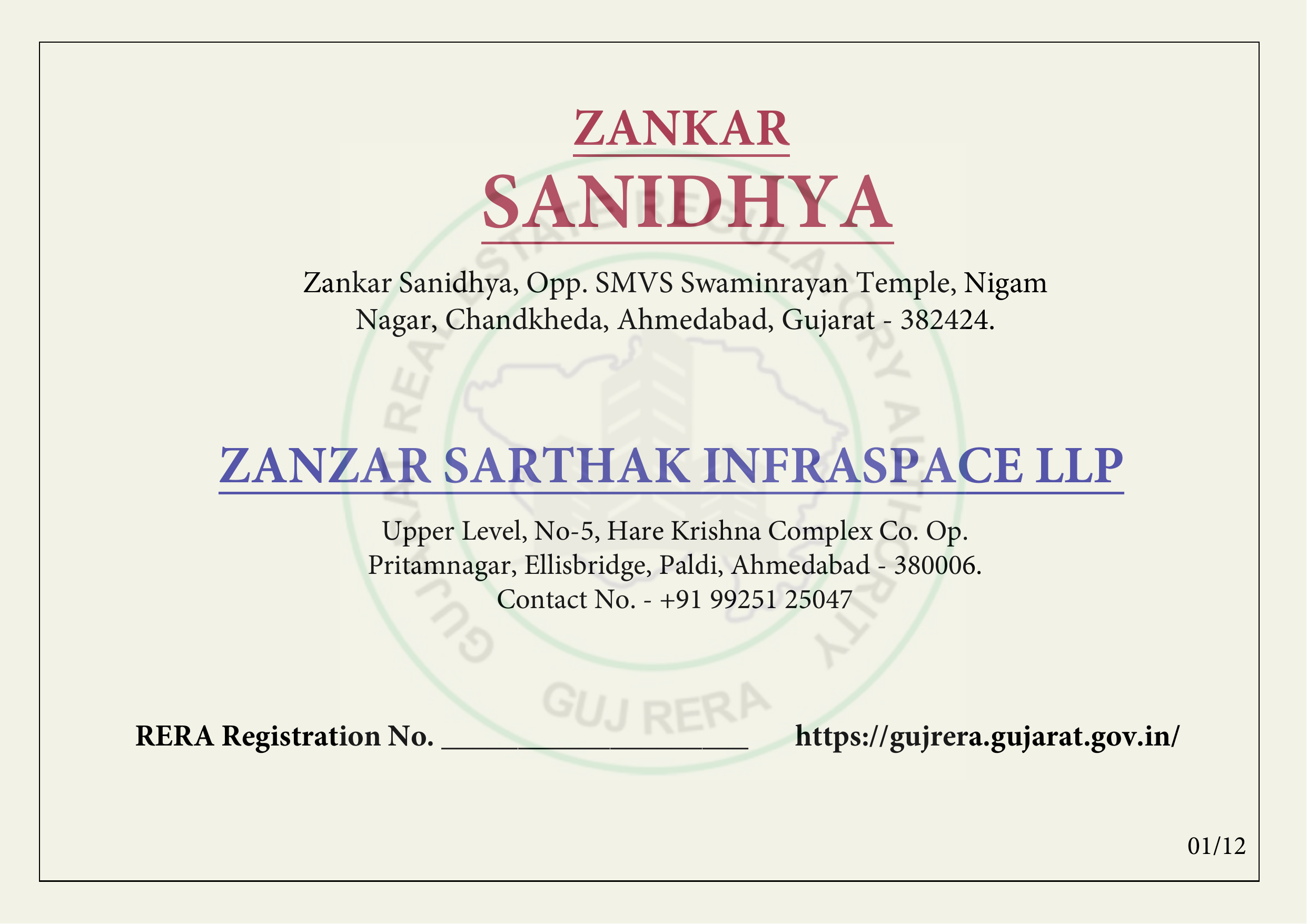 Zankar Sanidhya by Zanzar Sarthak Infraspace Llp - Ahmedabad Property Expo