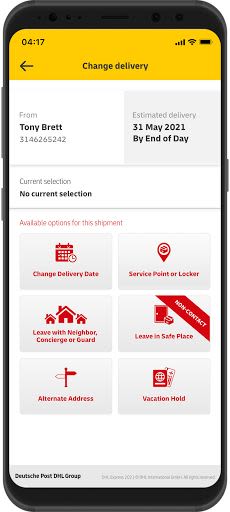 DHL Express Mobile Android App