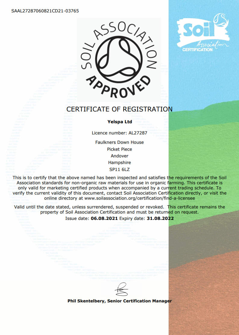 Soil Association Certificate 2021-2022 - Apsley farms mulch