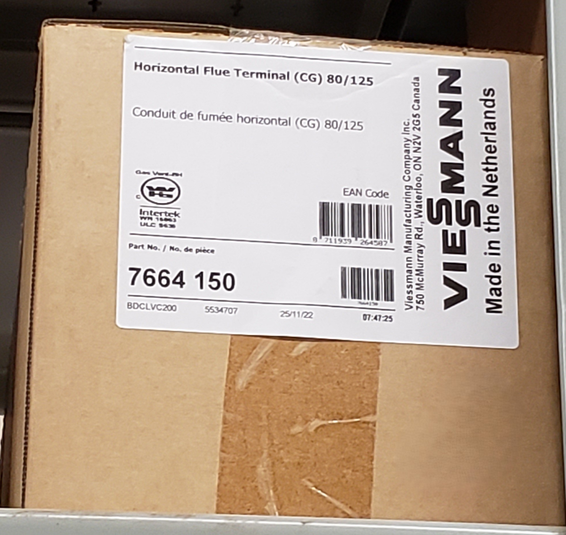 Aquifer Distribution | Viessmann Manufacturing® 7664150 Horizontal Vent ...