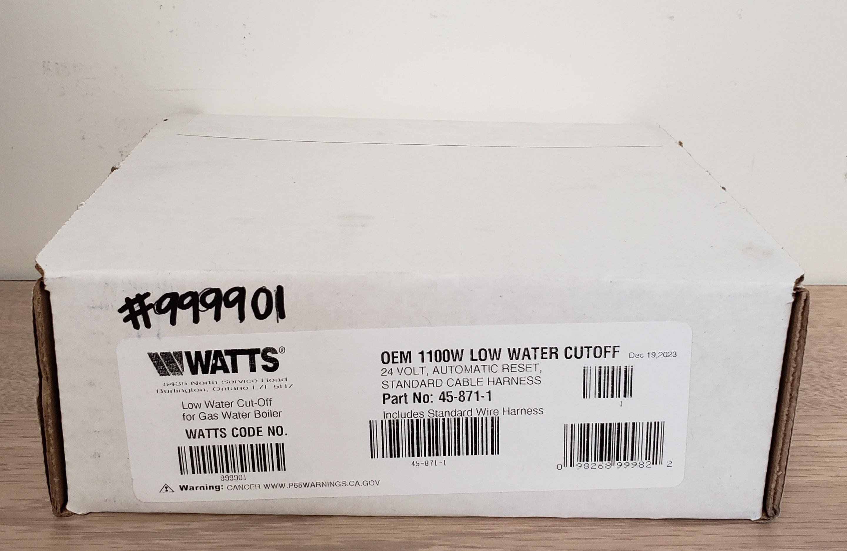 Aquifer Distribution | Watts® 999901 Low Water Cut-Off, 24V Supply, 24V ...