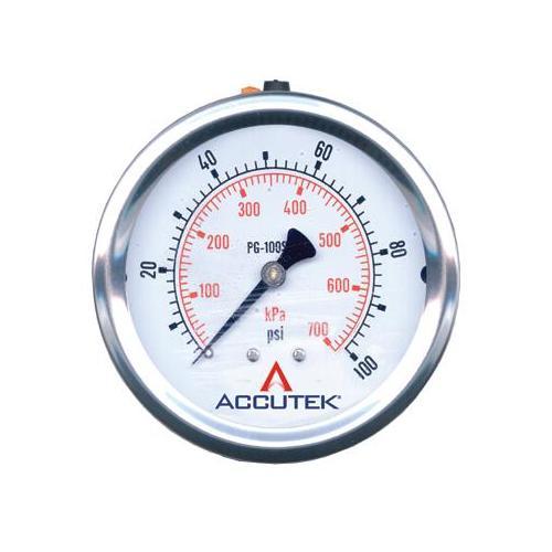Aquifer Distribution | Accutek® PG-100CG25 Pressure Gauge, 0 to 100 psi ...