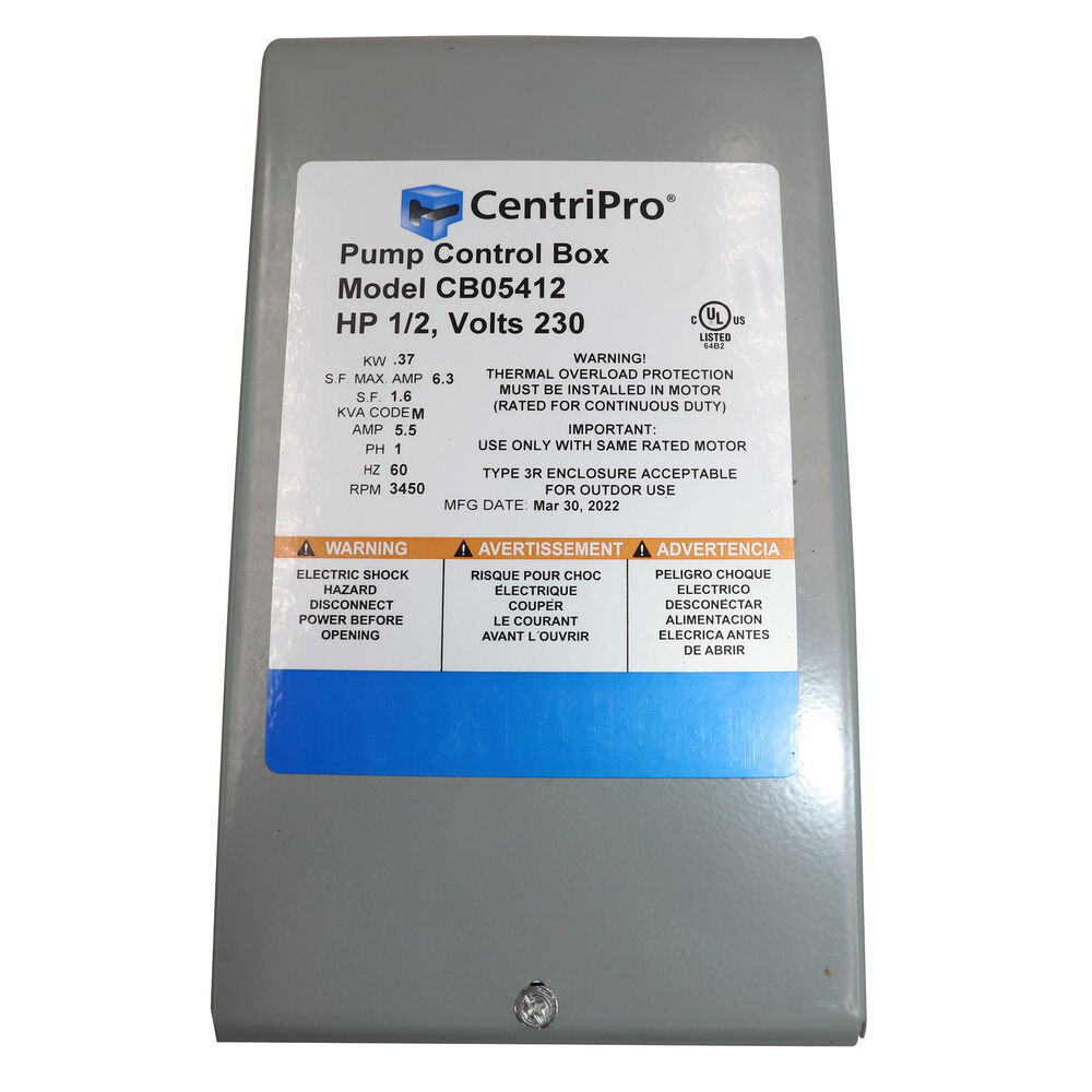 Aquifer Distribution | CentriPro CB05412 Control Box, 230 V, 1 Phase, 0 ...