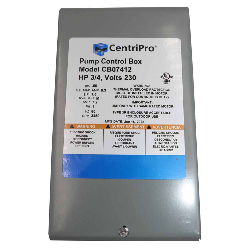 Aquifer Distribution | CentriPro® CB07412 Control Box, 230 V, 1 Phase ...
