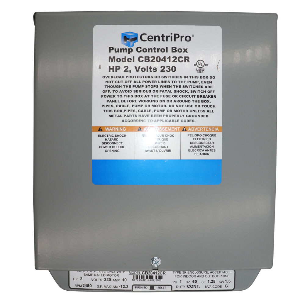Aquifer Distribution | CentriPro® CB20412CR Control Box, 230 V, 1 Phase ...
