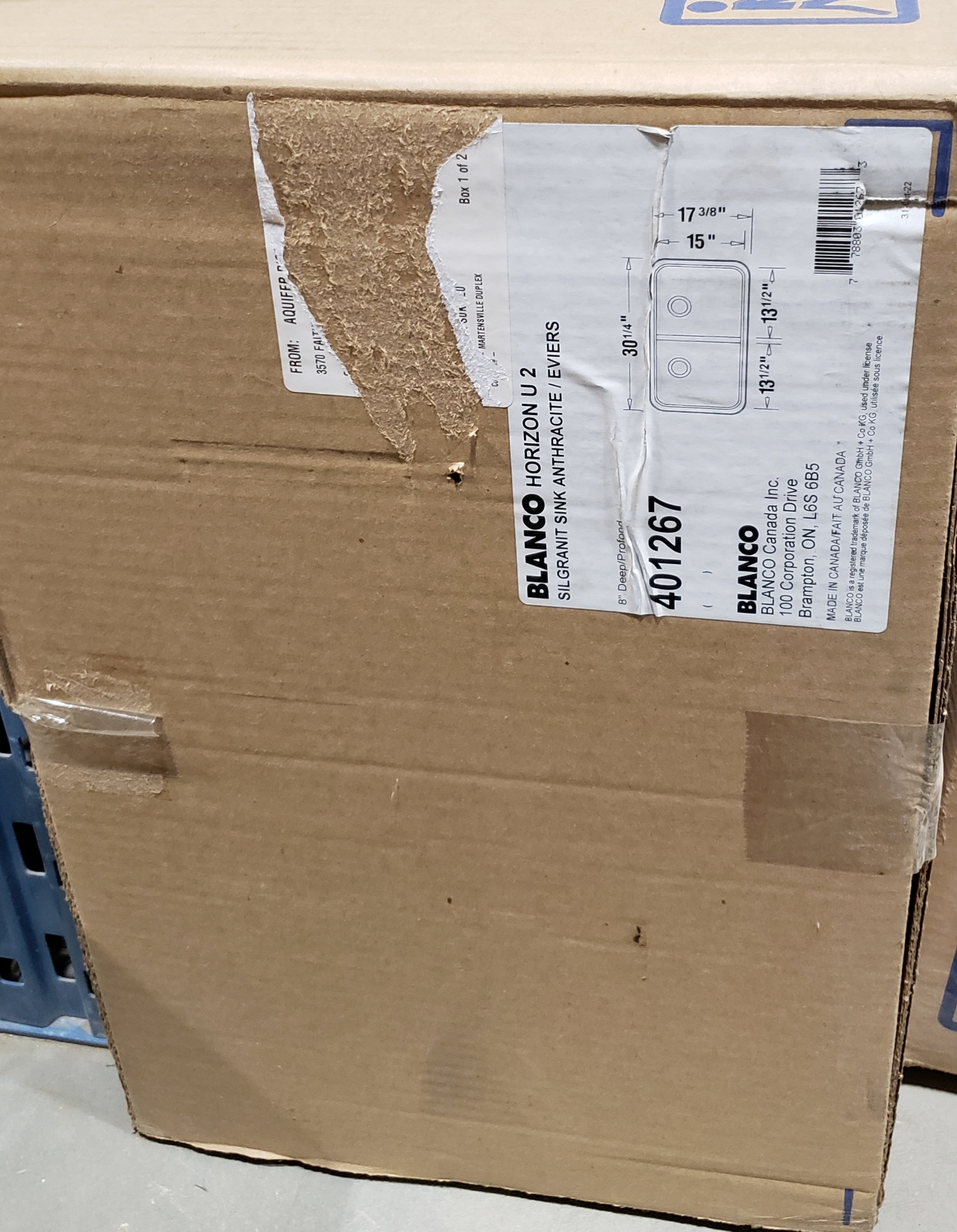 Aquifer Distribution | Blanco 401267 U2 Horizon Granite Kitchen Sink ...