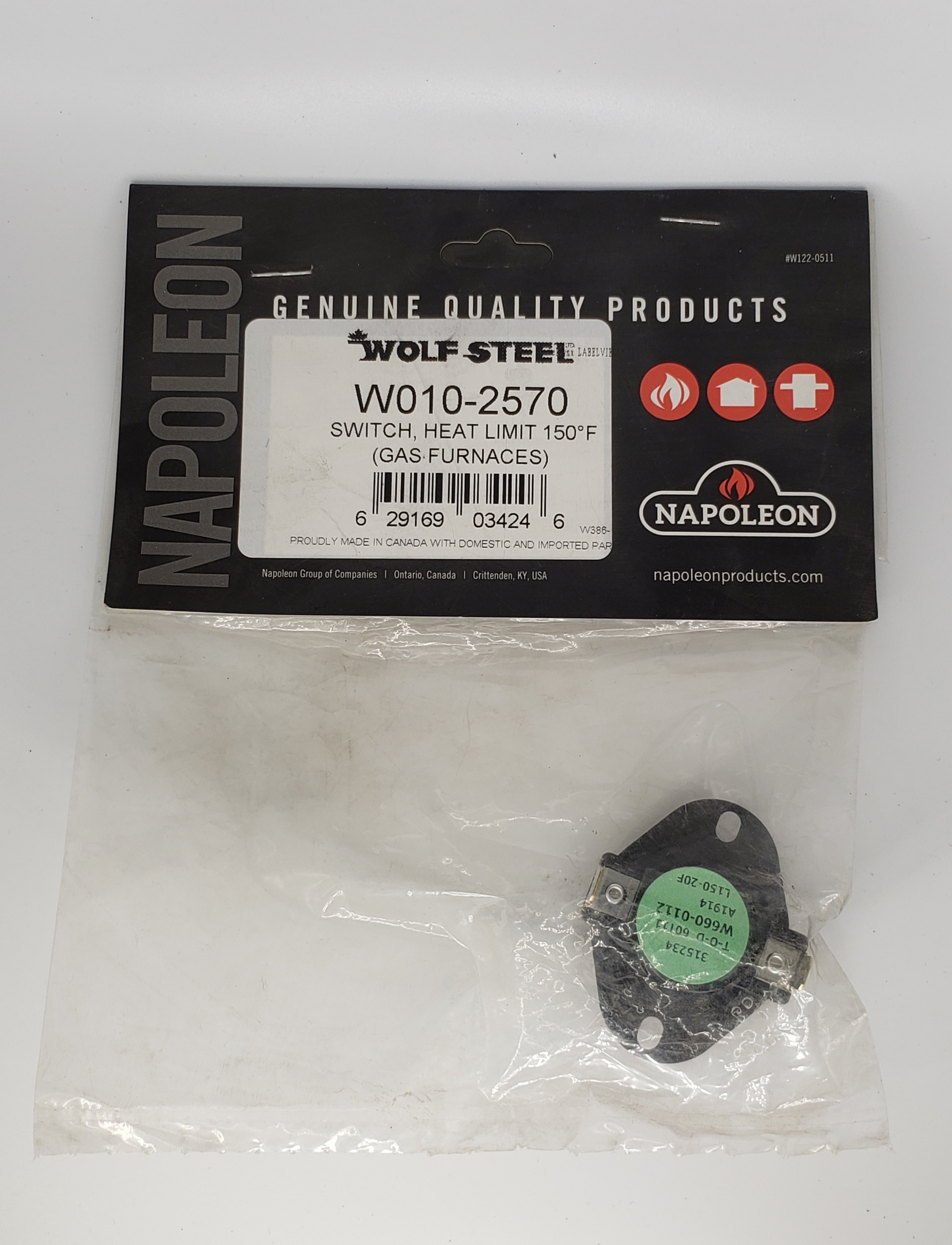 Aquifer Distribution | Continental W010-2570 Heat Limit Switch