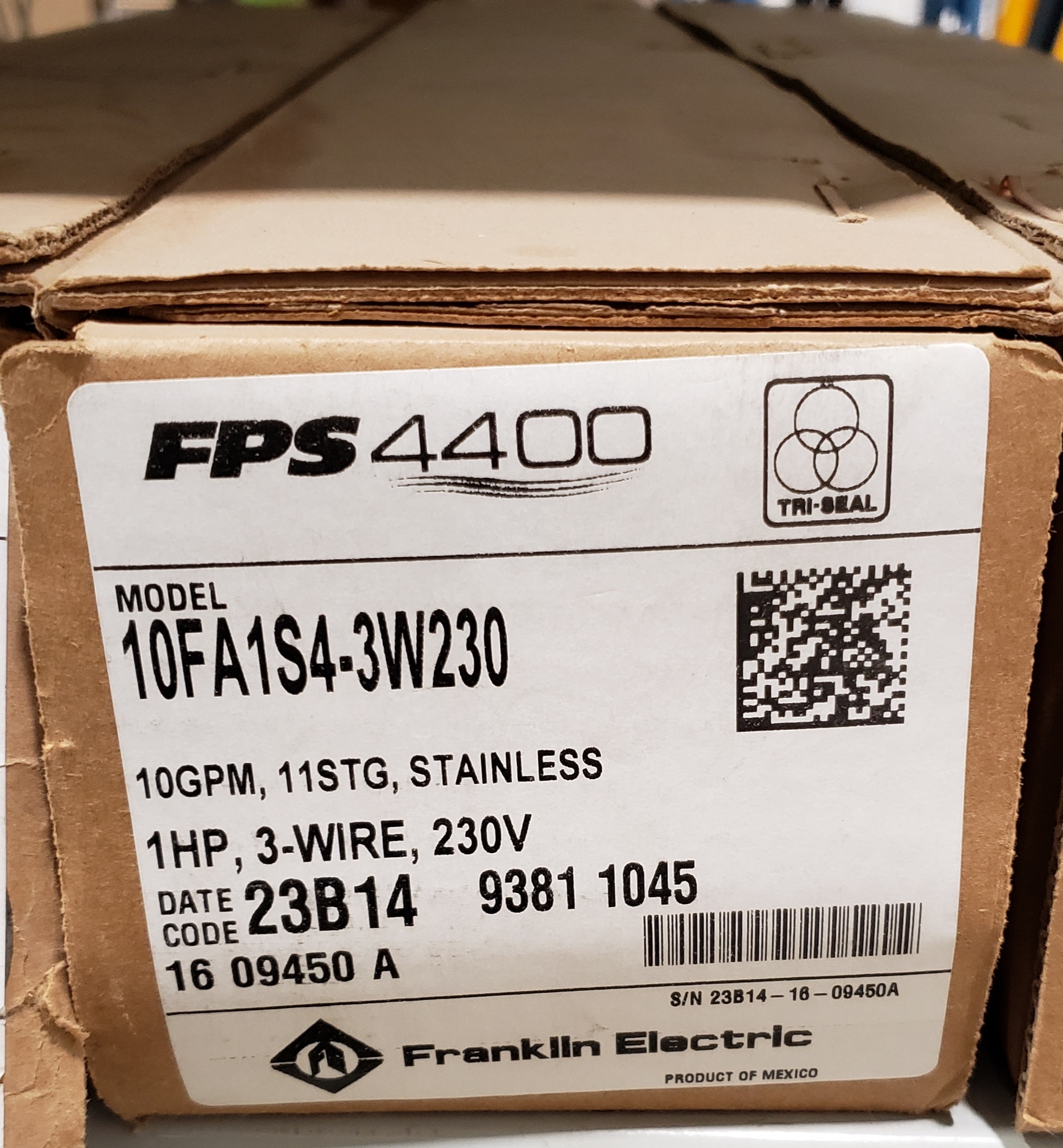 Aquifer Distribution | Franklin Electric 95961045 10FS1S4-3W230 4 ...