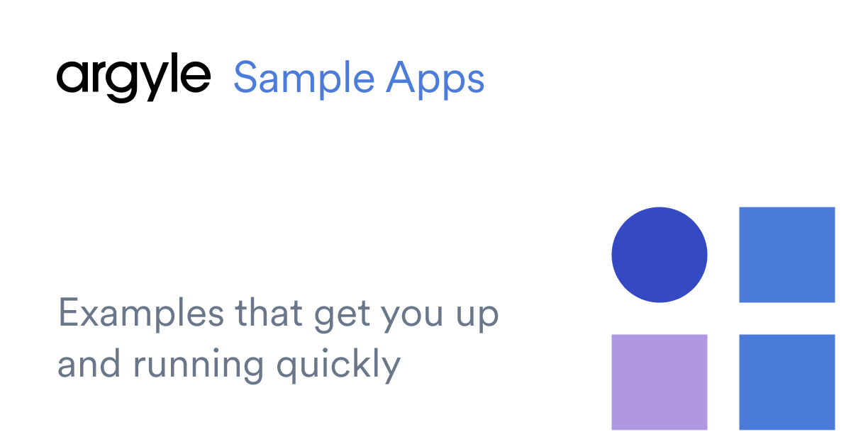 Argyle Sample Apps