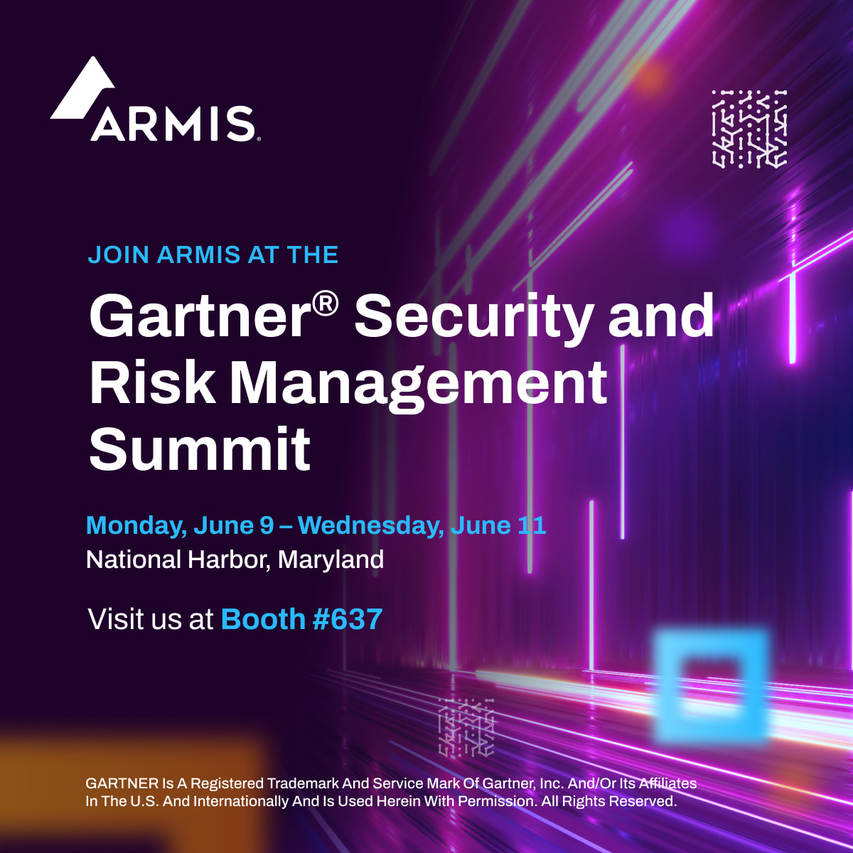 Find Armis At Gartner Security Risk Summit Booth 637