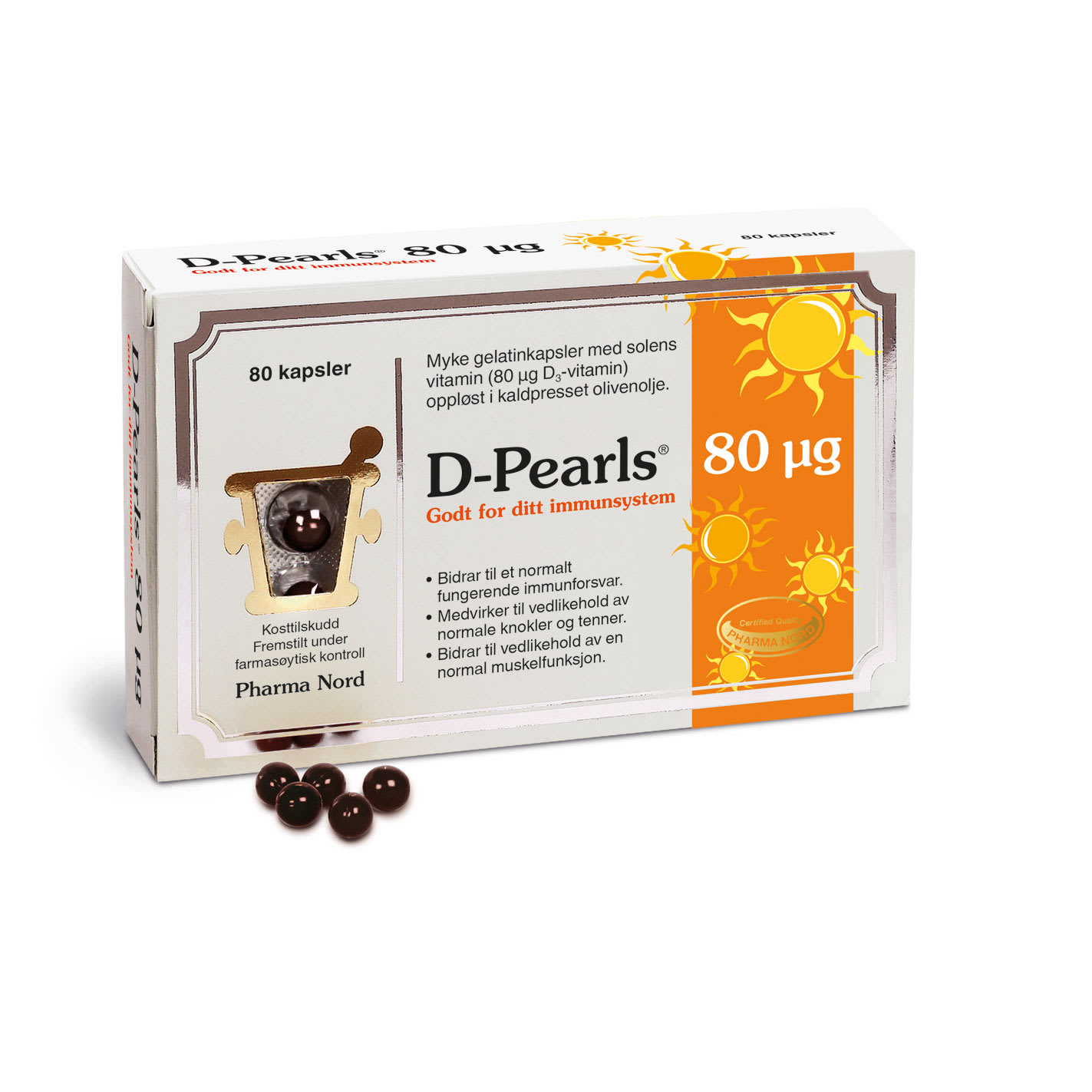 D-pearls, D-vitamin 80µg 80 stk Kapsler