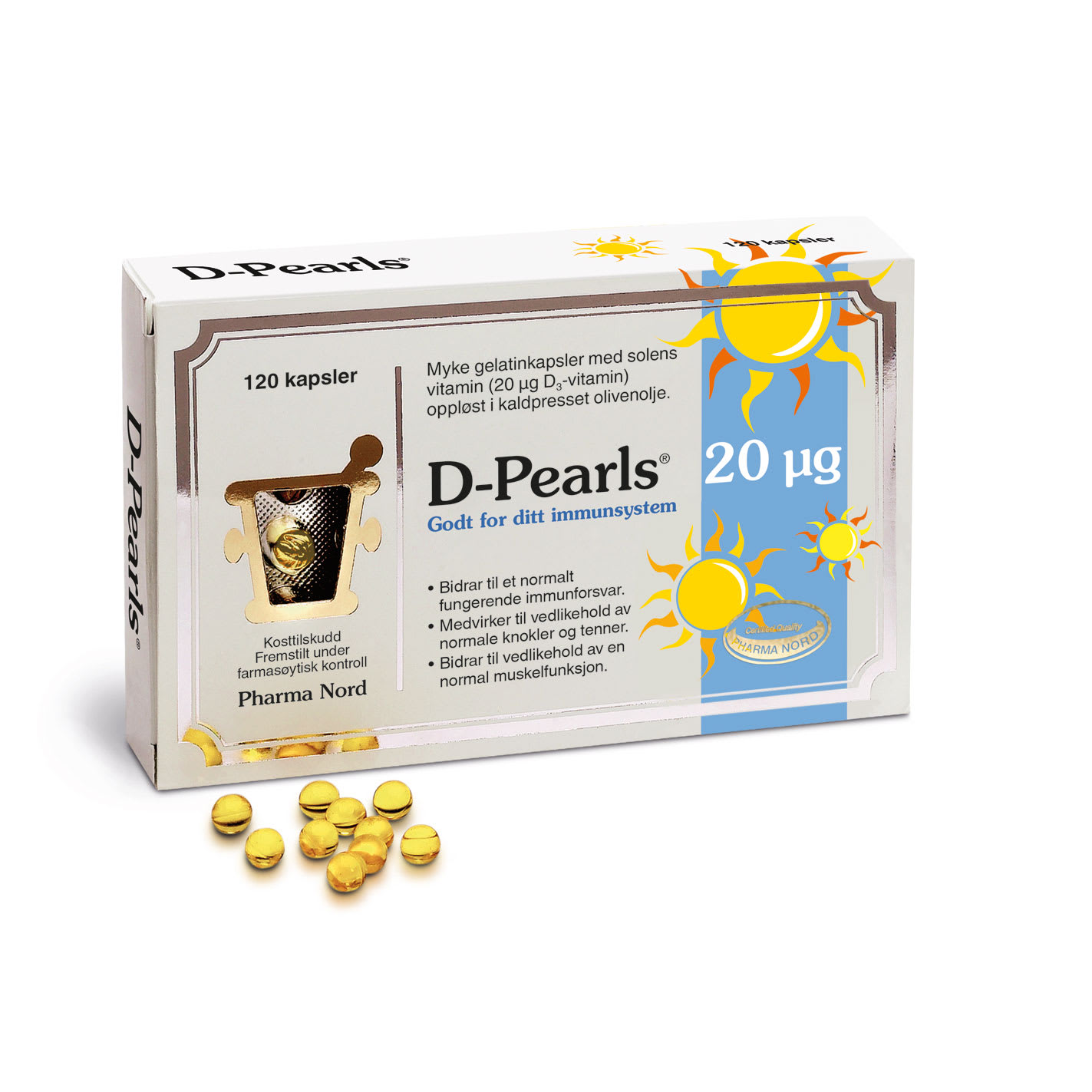 D-pearls, D-vitamin 120 Kapsler
