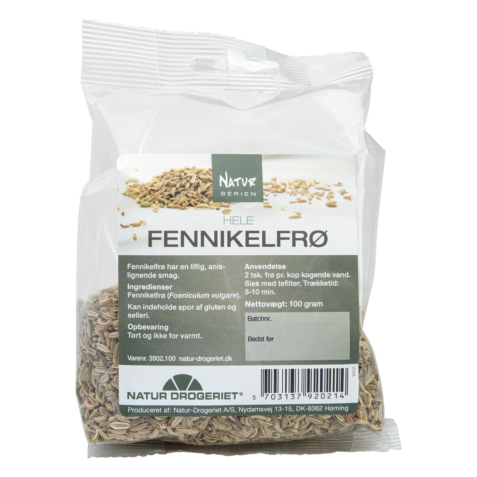 Fennikel, hel (Foeniculum vulgare) 100g Frø