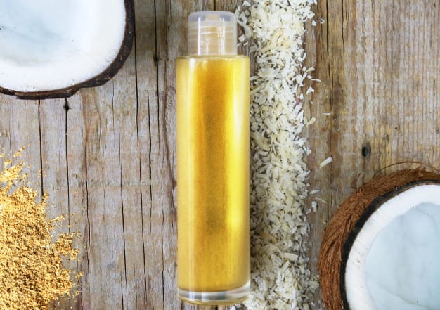 Recette d'Huile pailletée délice de coco maison pour le corps - Aroma-Zone