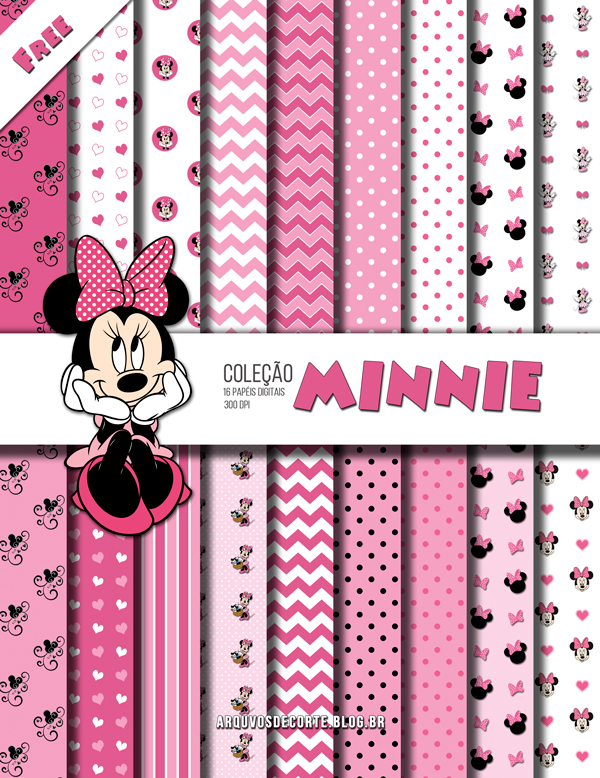 [GRÁTIS] Kit De Papel Digital Minnie Rosa Free - Arquivos De Corte ...