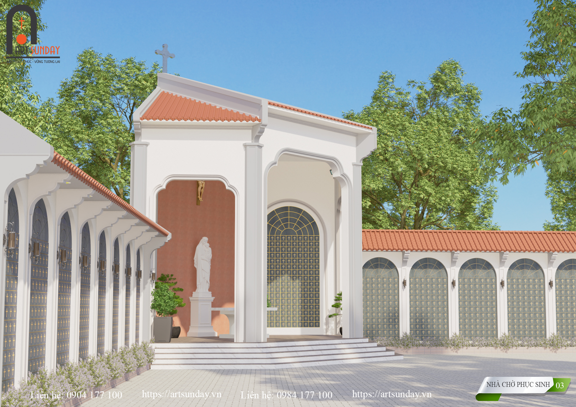Thiết kế Nhà Chờ Phục Sinh – Tượng Đài Đức Mẹ Maria theo Phong Cách ...