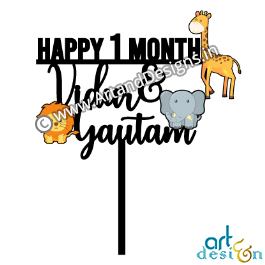 Happy One Month Birthday Cake Topper | ArtandDesigns.in