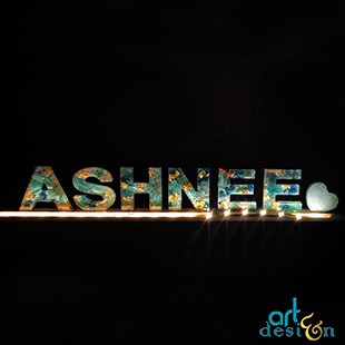 Personalized Resin Alphabet Lamp | ArtandDesigns.in