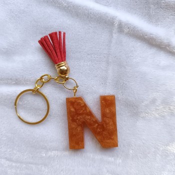 Resin Alphabet Keychain | ArtandDesigns.in