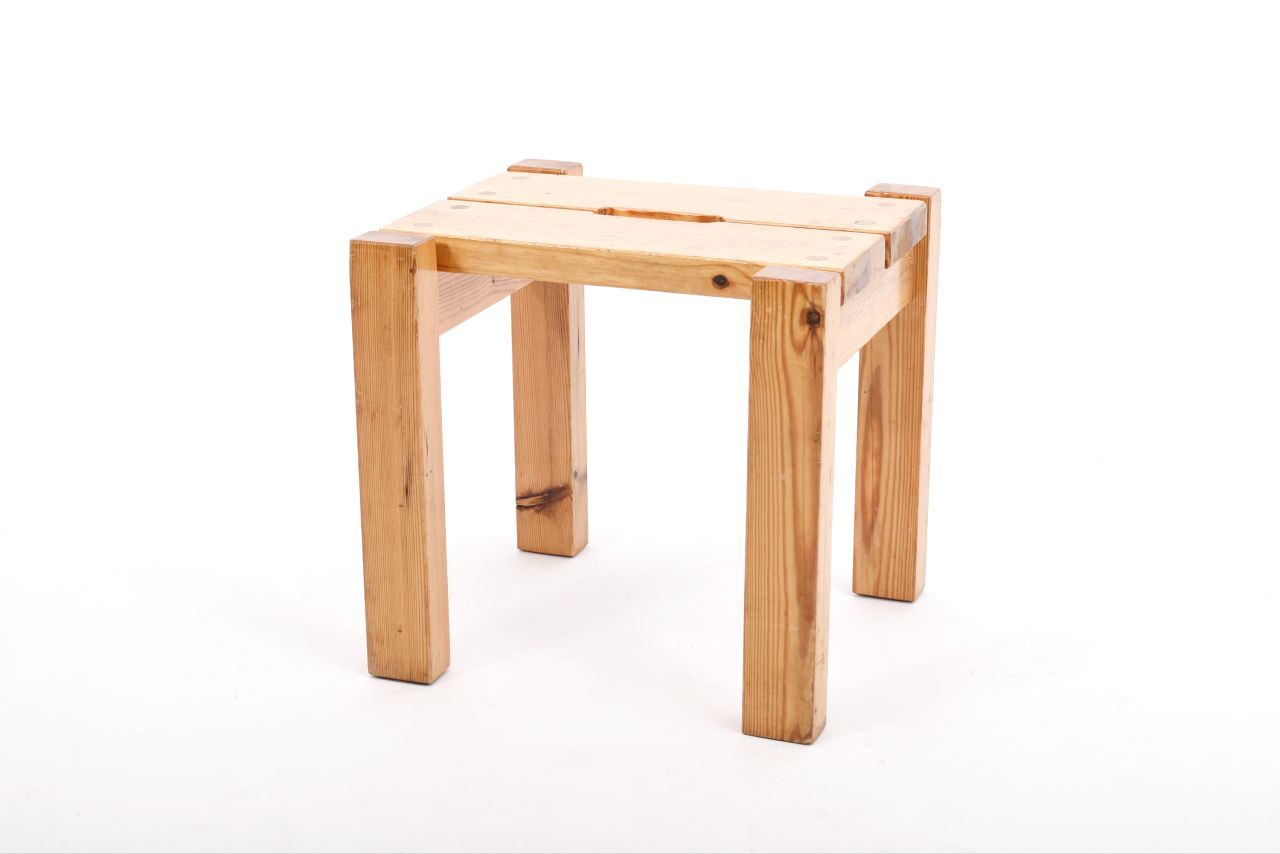 Finnish Brutalist Pine Stool - Artek