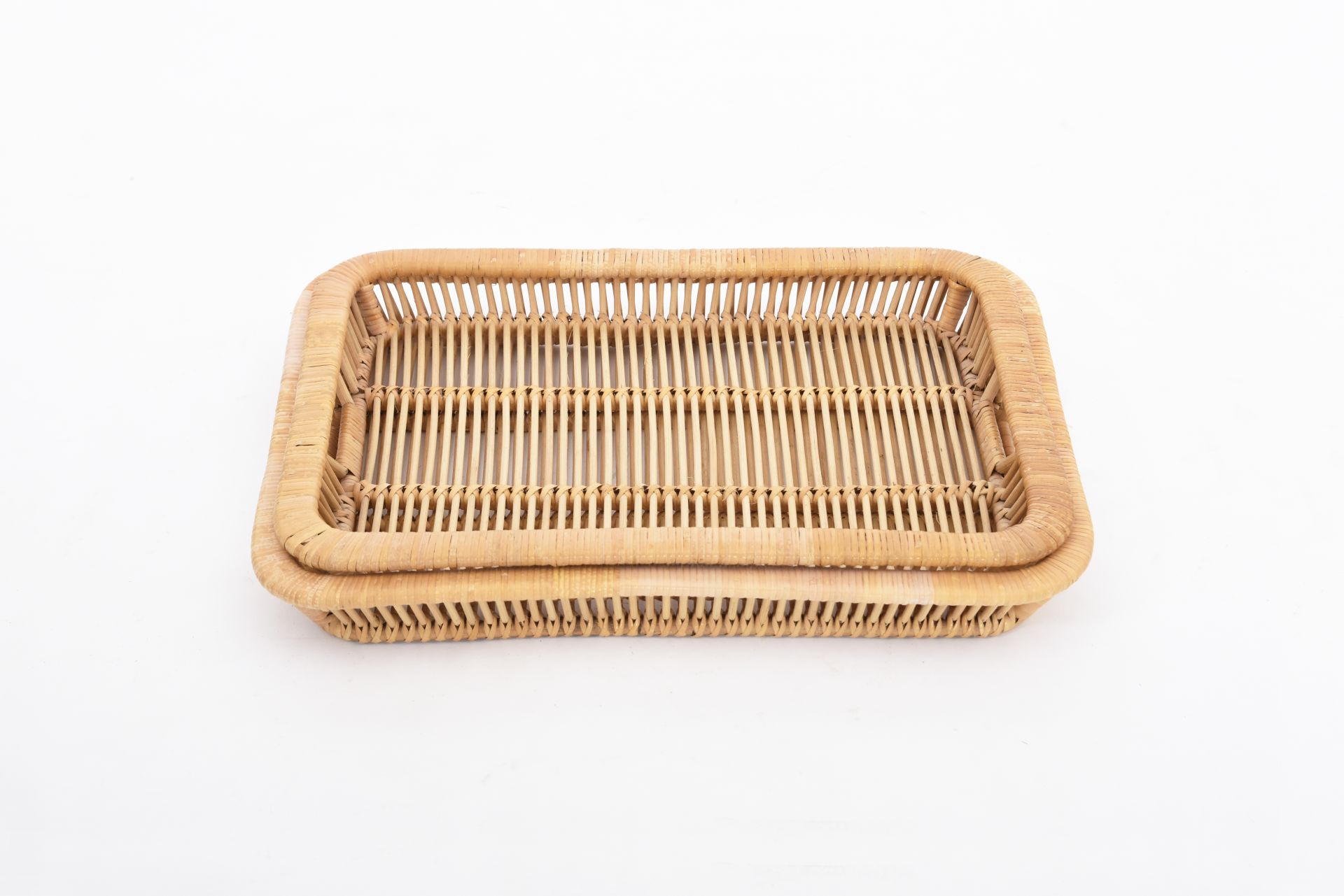 Stackable Pair of Artek’s Rattan Trays - Artek