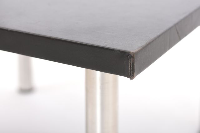 Very Rare Minimal Leather / Aluminium Table - Artek