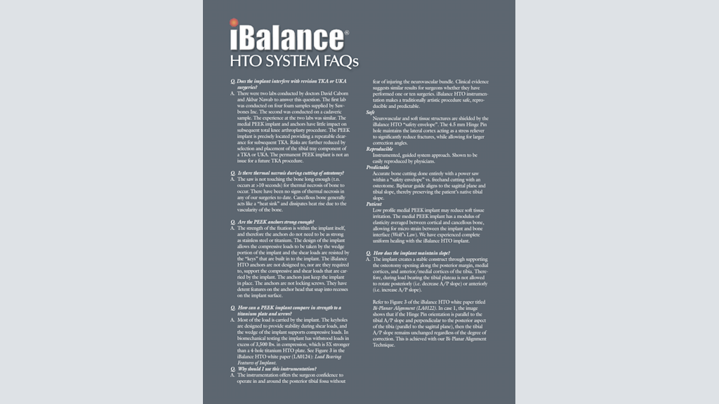 Arthrex - iBalance® HTO System
