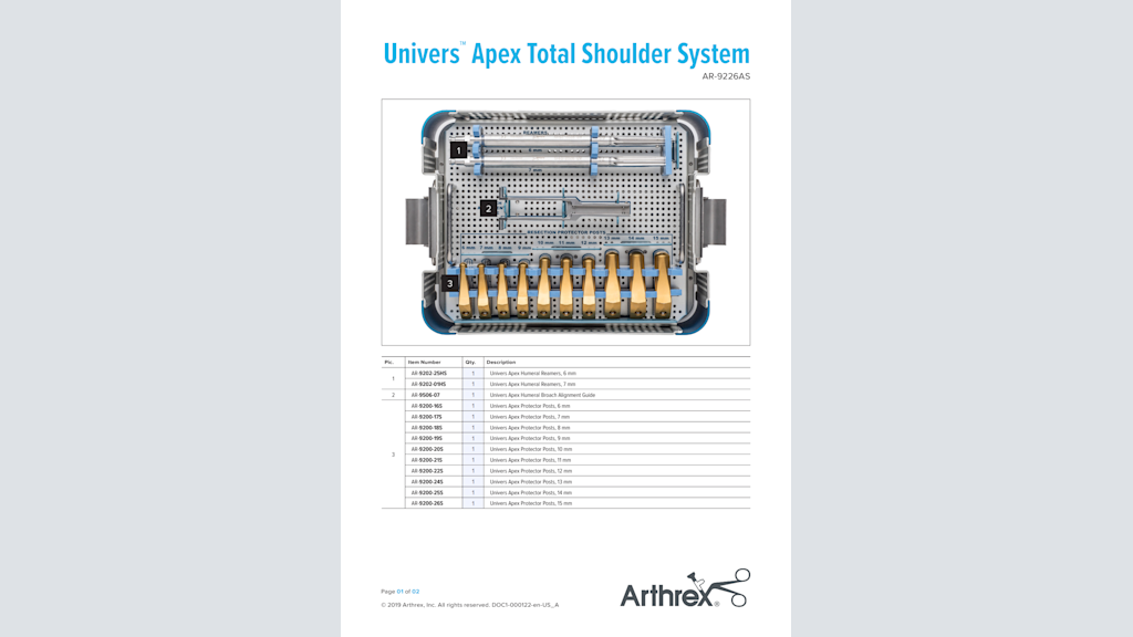 Arthrex - Univers™ Apex Total Shoulder System