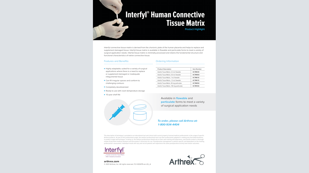 Arthrex - Interfyl®*Connective Tissue Matrix