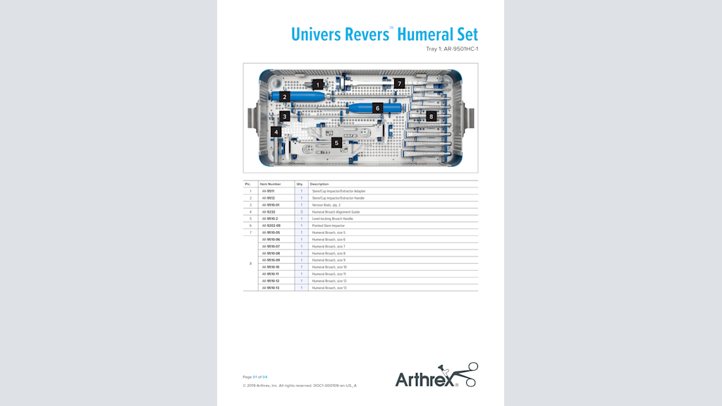 Arthrex - Univers Revers™-Schultertotalendoprothesensystem