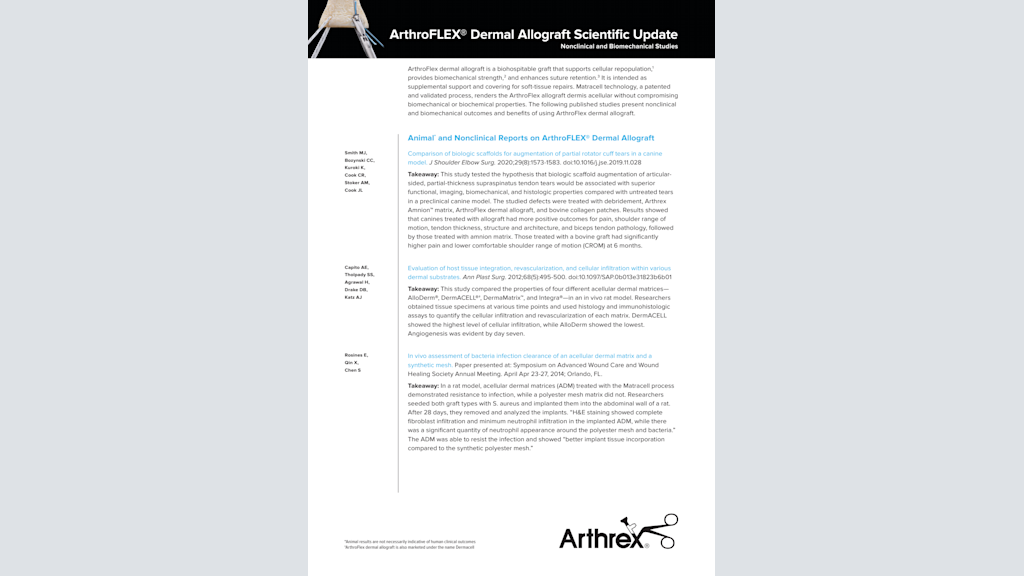 Arthrex - ArthroFLEX® zellfreies dermales Allograft