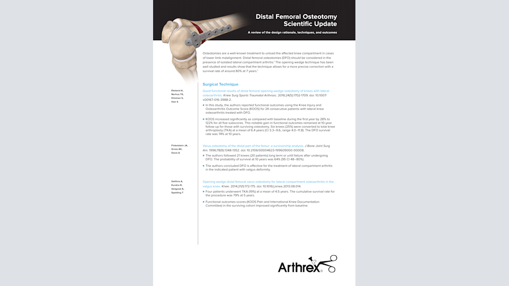 Arthrex - ContourLock™ Distal Femoral Osteotomy (DFO) Plates and Screws