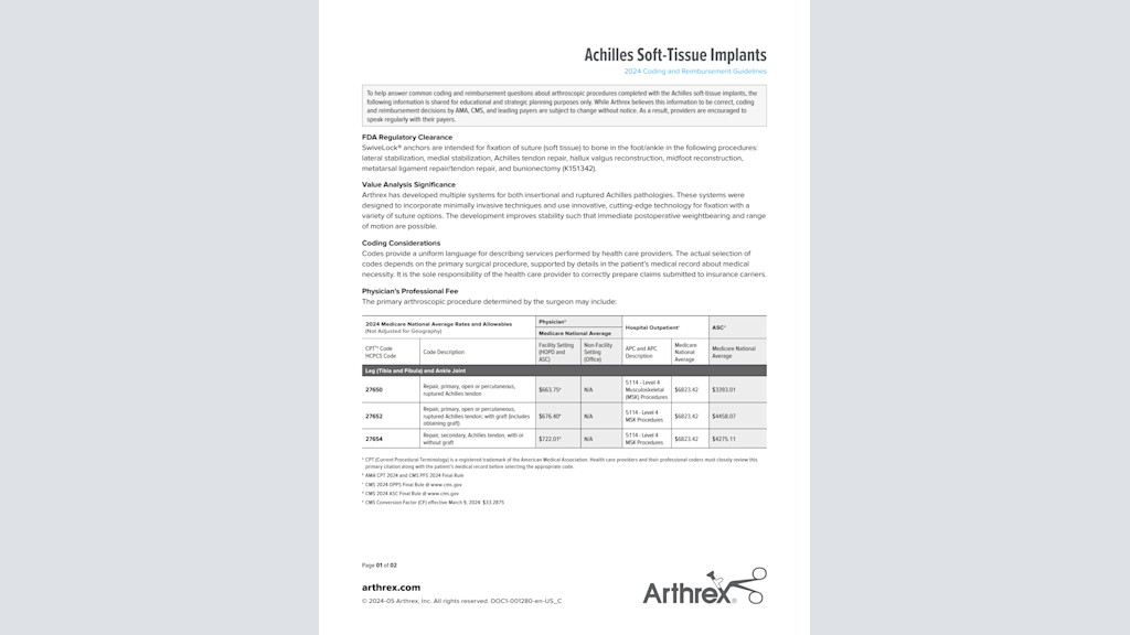 Arthrex - Minimally Invasive FiberTak® Achilles SpeedBridge™ Repair ...