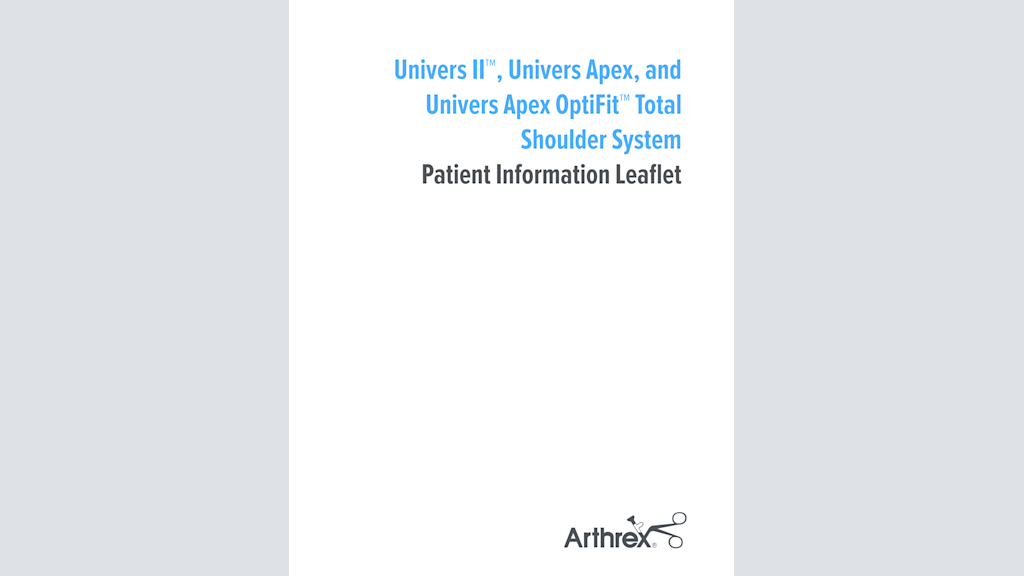 Arthrex - Univers Apex OptiFit™ Total Shoulder System