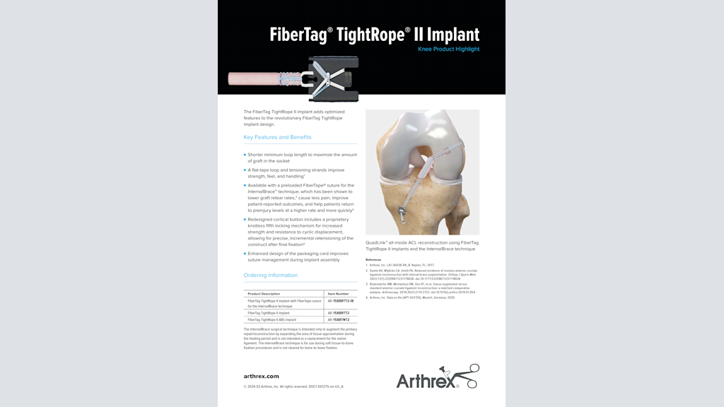 Arthrex - FiberTag® TightRope® II Implant