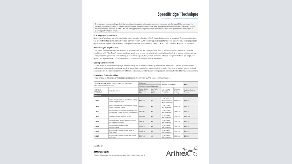 Arthrex - SpeedBridge™-Implantatsystem