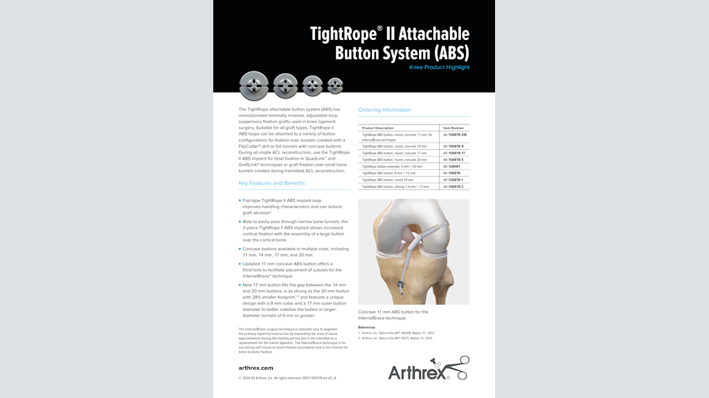 Arthrex - TightRope® II Attachable Button System