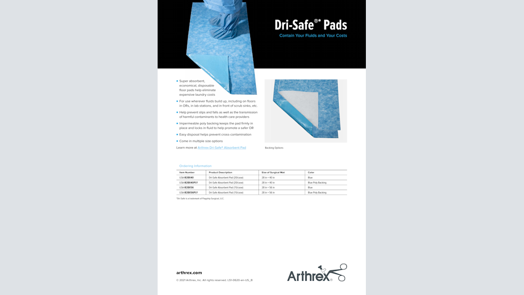 Arthrex - Dri-Safe® Absorbent Pads