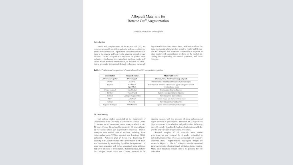 Arthrex - ArthroFLEX® zellfreies dermales Allograft