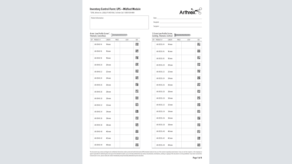 Arthrex - Placa Lapidus