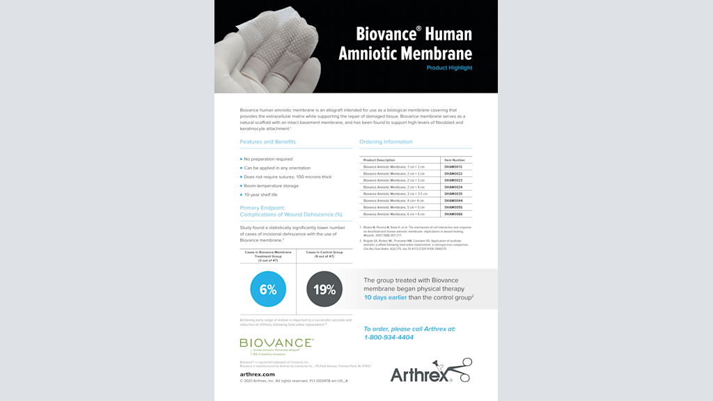 Arthrex - Membrana amniótica Biovance®