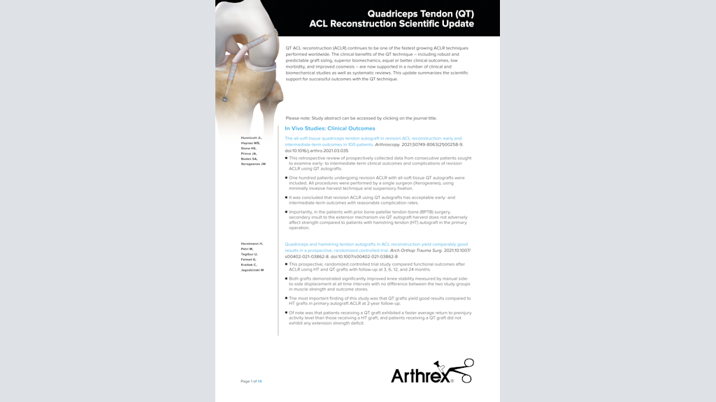 Arthrex - Quad Tendon Graft ACL Reconstruction