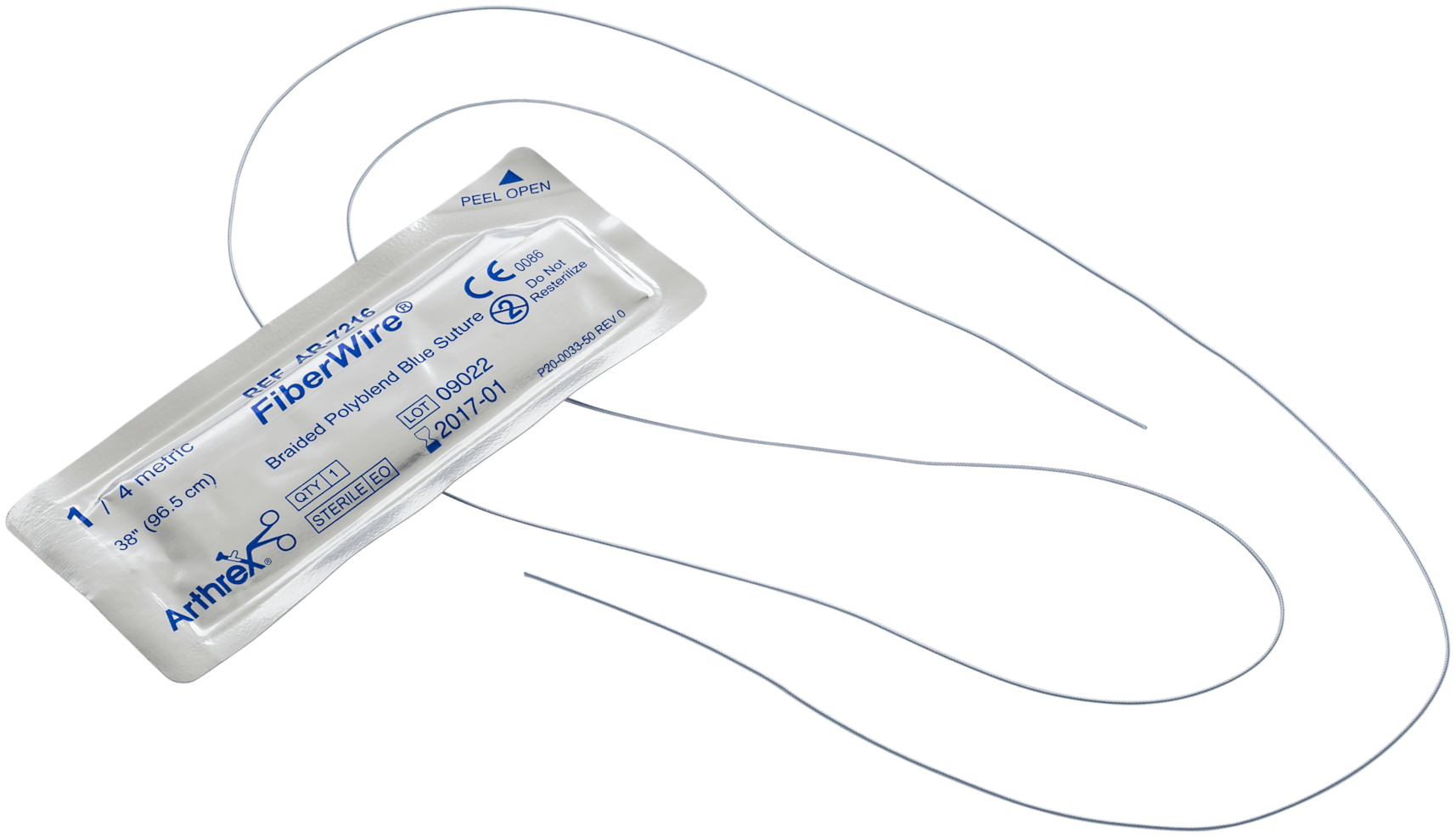 Arthrex - #1 FiberWire, 38" (Blue), 12/box - AR-7216