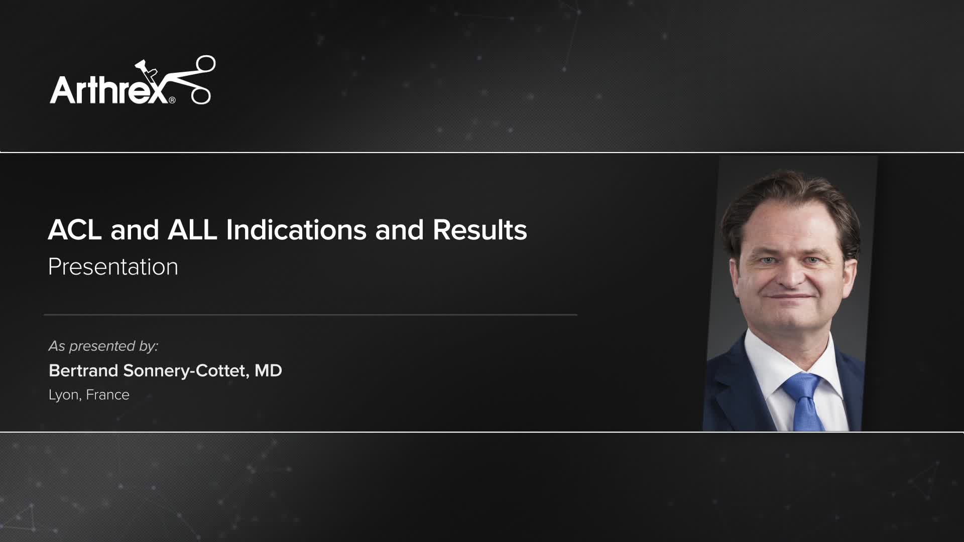Arthrex - ACL and ALL Indications and Results