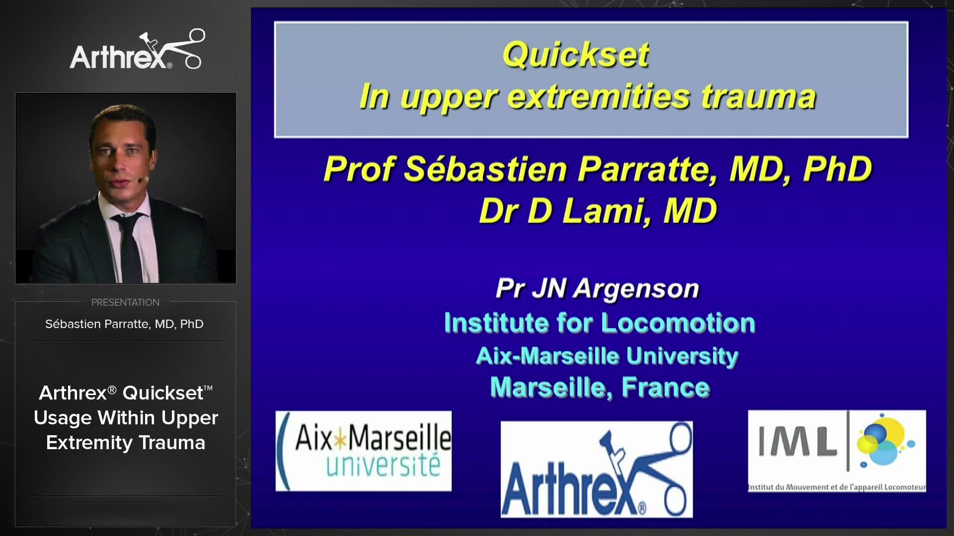 Arthrex - Arthrex® Quickset™ Usage Within Upper Extremity Trauma