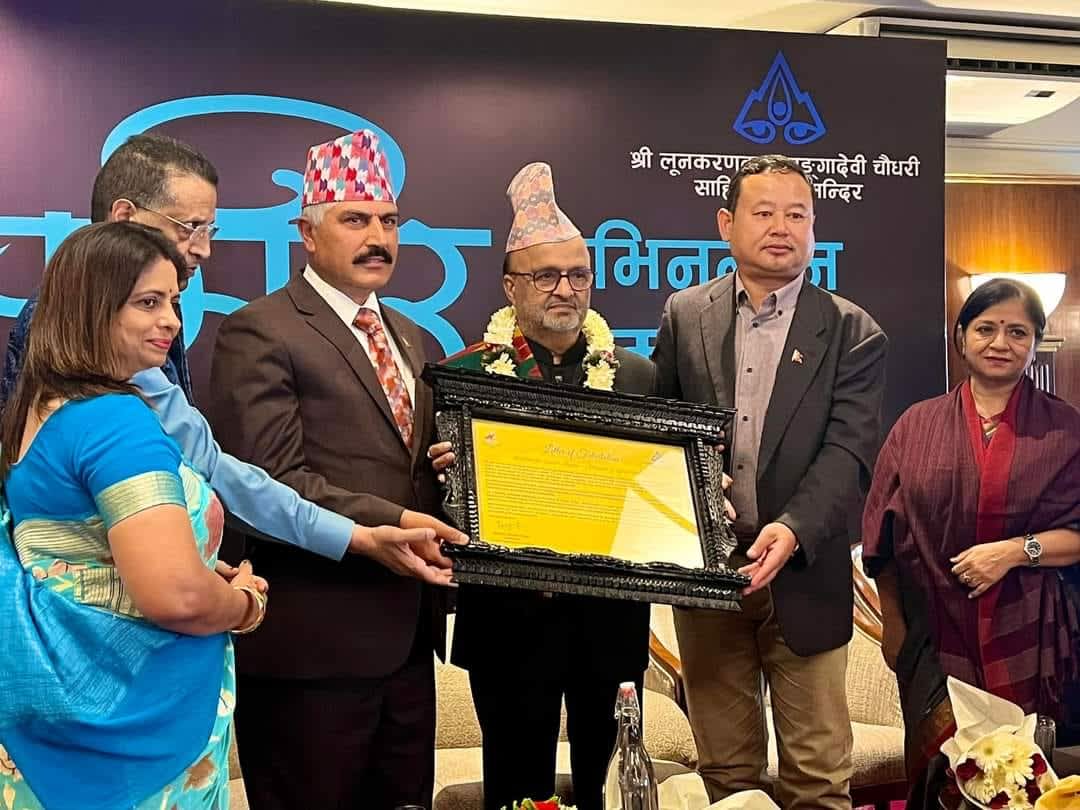 Felicitated by Bollywood's famous lyricist, Sameer Anjan | Artist of Nepal