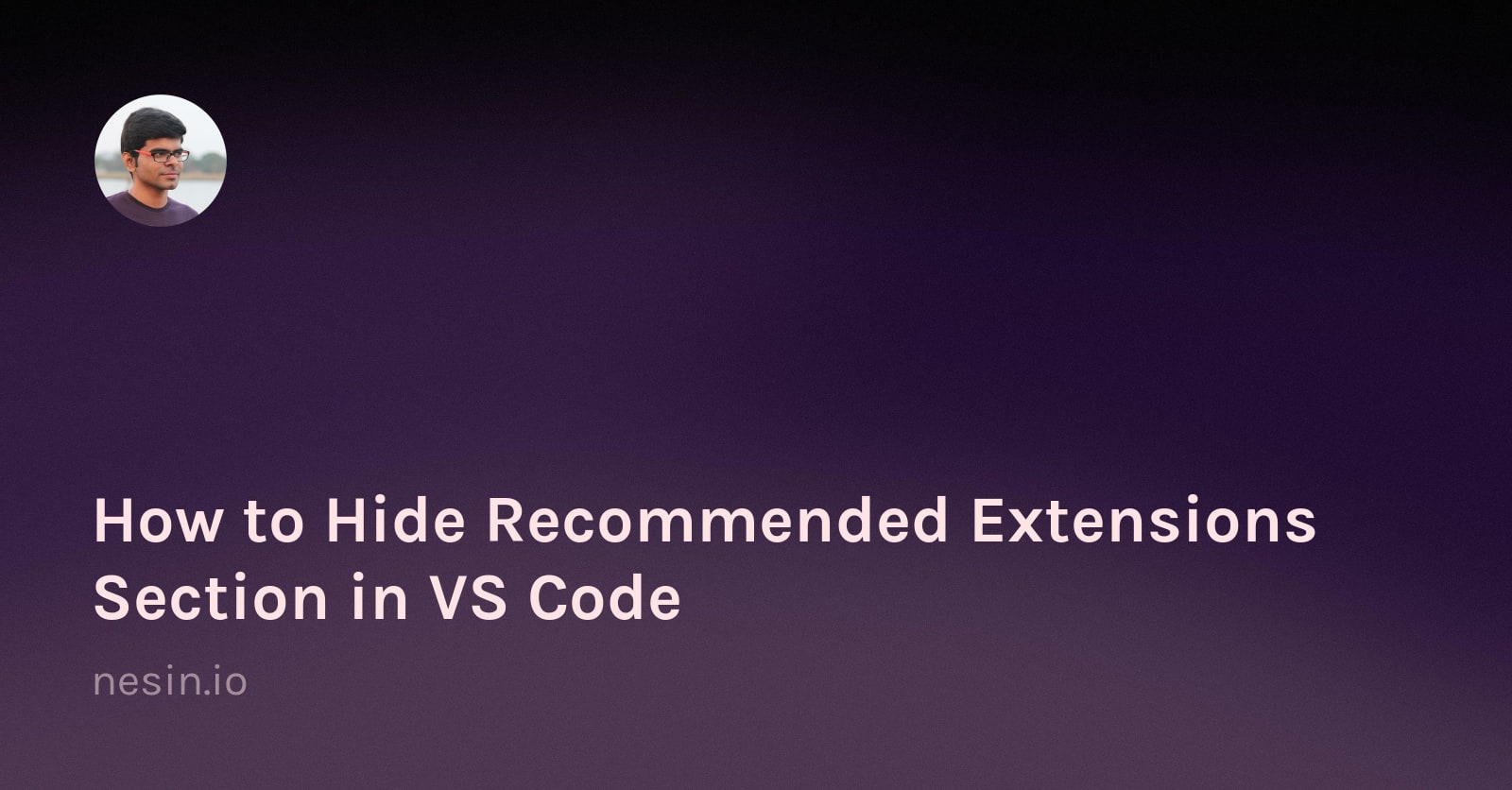How to Hide Recommended Extensions Section in VS Code